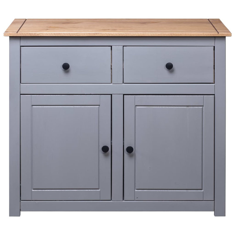 Loon Peak® Sideboard 2-Drawer Cupboard Sideboard Buffet Cabinet Solid Pinewood & Reviews | Wayfair